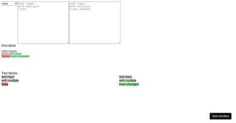 React Text Diff Highlight Demo Using Jsdiff Codesandbox