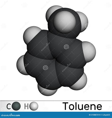 Toluene Toluol C7h8 Molecule Methylbenzene Aromatic Hydrocarbon Molecular Model 3d