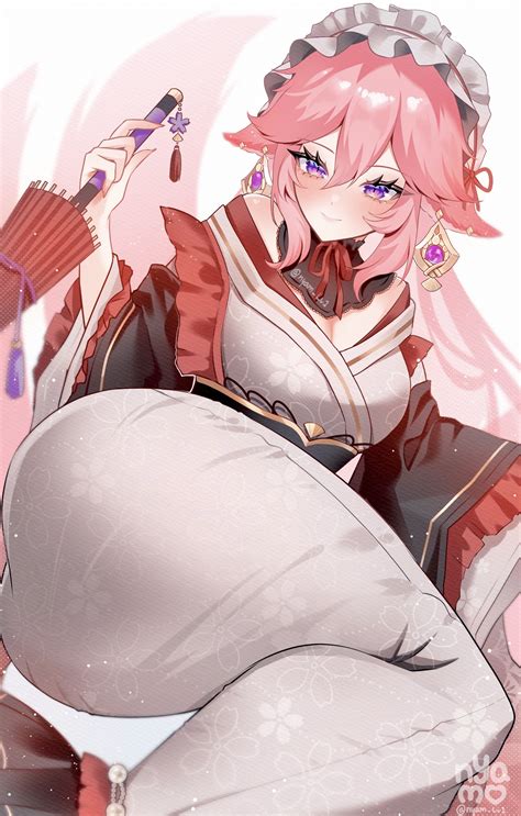 Yae Miko Genshin Impact Drawn By Nyamo Lv Danbooru
