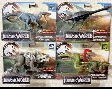 Jurassic World Epic Evolution Set Of 4 Plesiosaurus Avaceratops