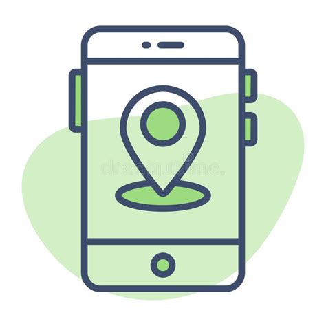 map pin inside mobile showing vector of mobile location stock vector