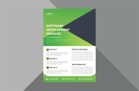 Software Development Service Flyer Template Software Agency Poster Leaflet Design A4 Template