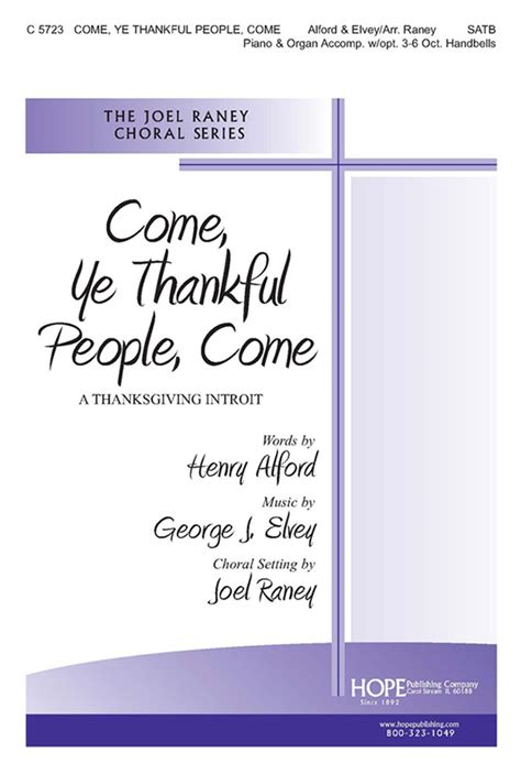 Come Ye Thank Jr Satb Hope Publishing Company