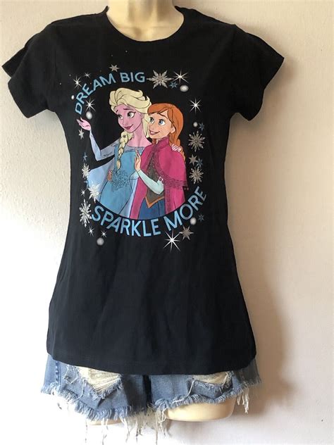 Disney Frozen Elsa And Ana Sparkle More Graphic Black T Gem