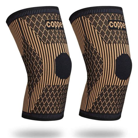 Wsbart 1 Pair Copper Knee Brace Copper Compression Knee Sleeves For