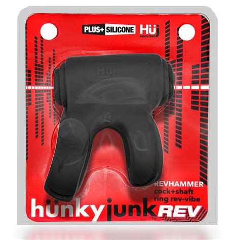 Hunkyjunk Revhammer Cock And Shaft Ring With Bullet Vibrator Tar Ice
