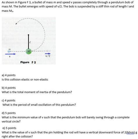 As Shown In Figure Bullet Of Mass M And Speed Passes Completely Through