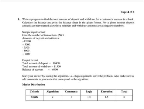 Page Of Write A Program To Find The Total Amount Chegg