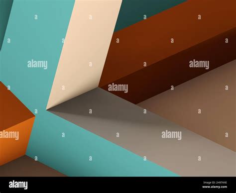 Abstract Colorful Minimal Installation Of Girders Contemporary Architectural Background 3d