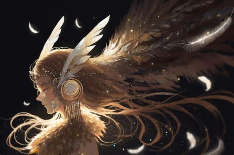 Premium Ai Image An Image Of A Woman With Feathers On Her Head