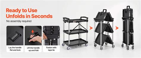 Vevor 3 Shelf Utility Cart 165 Lbs 2562x1543x3276