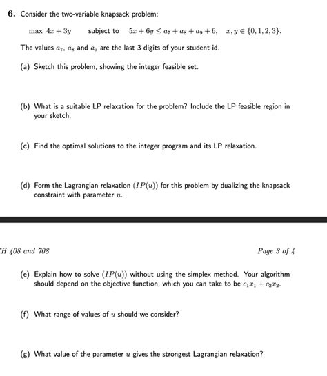 solved 6 consider the two variable knapsack problem