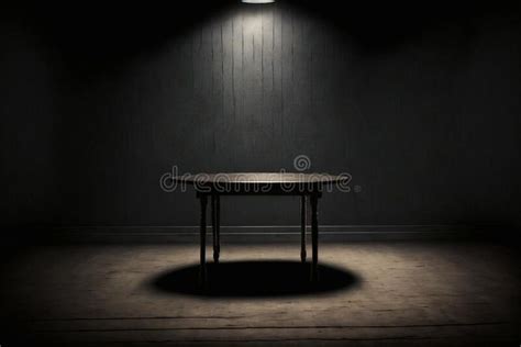 Dark Room Wooden Table Empty Stage With A Table Arts And Architecture