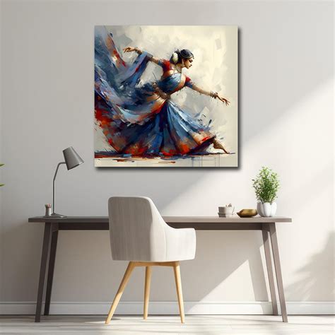 Canvas Painting Wall Frame Classical Indian Kathak Dancer Portrait