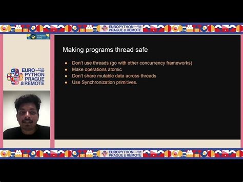 Free Video Tackling Thread Safety In Python From Europython Conference