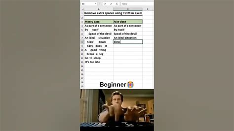 remove extra spaces using trim in excel 💯 exceltutorial exceltips