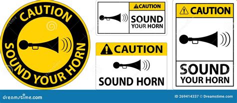 Caution Sound Your Horn Symbol Sign On White Background Stock Vector
