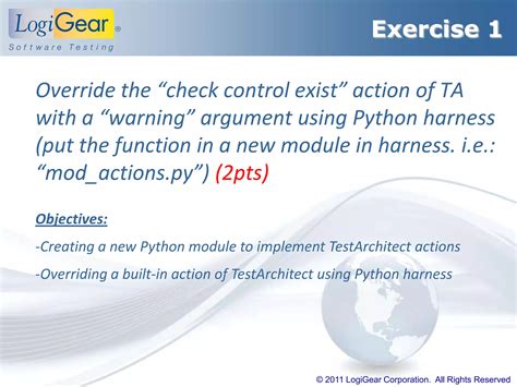 Python Harness Exercises Ppt