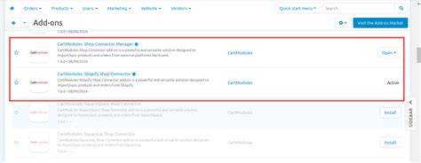 Add Ons Shopify CS Cart MultiVendor Connector