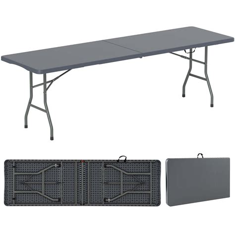 Costway 8 Ft Portable Folding Table With Hdpe Tabletop Safe Lock