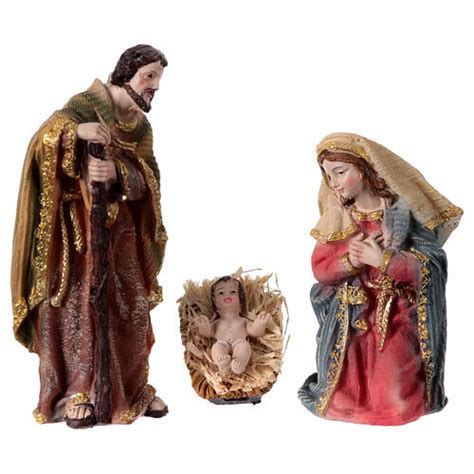 Complete Nativity Set Of 11 Colored Resin Subjects 20 Cm Online Sales On
