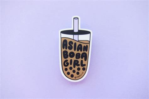 Janelico Asian Boba Girl Sticker Clear • Abg • Bubble Tea • Asian