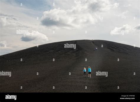 Visitors Hiking On Inferno Cone At Craters Of The Moon National