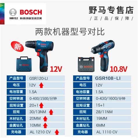 博世充电手钻gsr108 Li电动螺丝刀gsr120 Li双速工具12v博士电钻虎窝淘