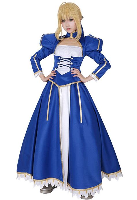 Fate Stay Night Blue Saber Cosplay Costume For Sale Casual Dresses