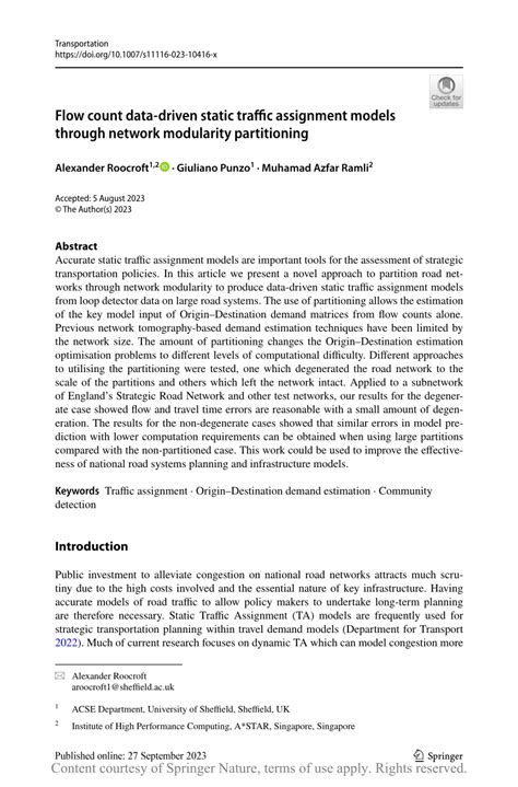 PDF Flow Count Data Driven Static Traffic Assignment Models Through