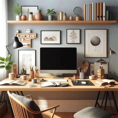 Professional Desk Setup With Organized And Efficient Layout Premium