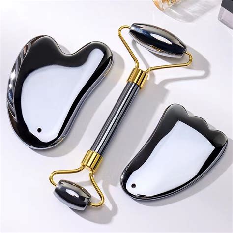 Terahertz Face Jade Roller Gua Sha Set Facial Beauty Roller Skin Care