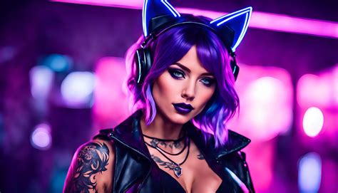 Sexy Woman Wearing Cat Ears And Tattoos By Bws6000a1 On Deviantart