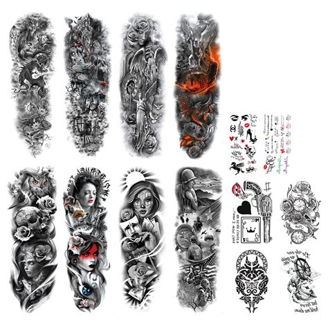Buy DaLin Temporary Tattoo Sleeves Extra Large Full And Half Arm Fake