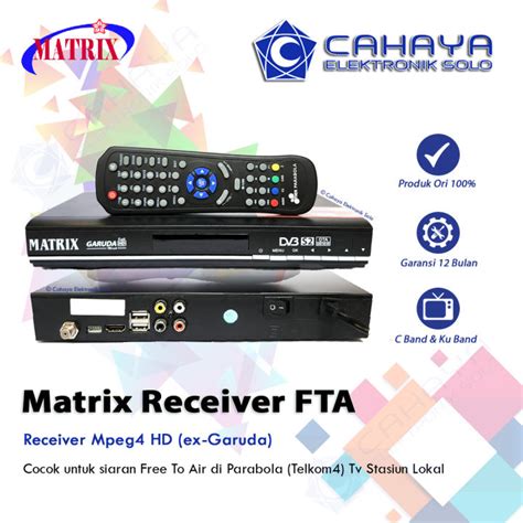 Receiver FTA TV Matrix Ex Garuda Full Mpeg4 HD Merah Parabola Decoder C