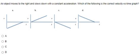 Solved An Object Moves To The Right And Slows Down With A