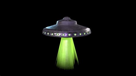 3d Model Retro Stylized Ufo Spaceship Low Poly Pbr Asset Vr Ar Low