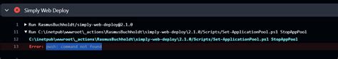 Net Error Pwsh Command Not Found While Running Workflow Stack
