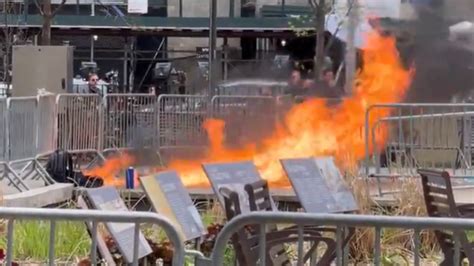 Who Is Max Azzarello Man On Fire Outside Trump Trial Identified