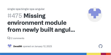 Missing Environment Module From Newly Built Angular Application · Issue