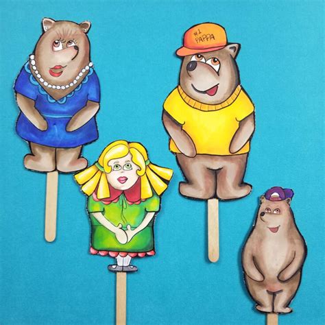 Goldilocks And The Three Bears Printable Puppets Moms And Crafters
