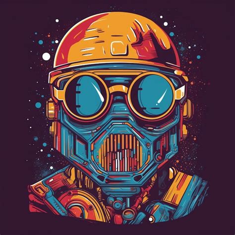 Premium Ai Image Cool And Colorful Robot Design
