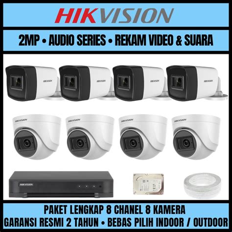 Jual PAKET CCTV HIKVISION 2MP 8 CHANNEL 8 CAMERA KAMERA CCTV TURBO HD