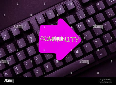 Writing Displaying Text Community Word Written On Specific Population