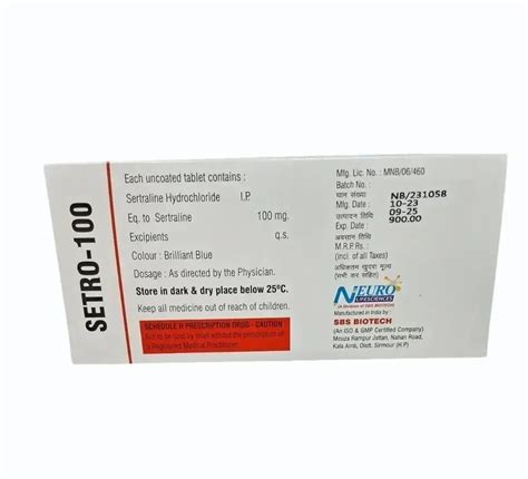 Setro 100 Mg Tablets At ₹ 95strip In Nagpur Id 2855633595255