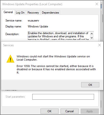 Could Not Start Windows Update Service On Local Computer