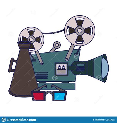 Cine Y L neas Azules De Las Historietas De Las Pel culas Ilustración