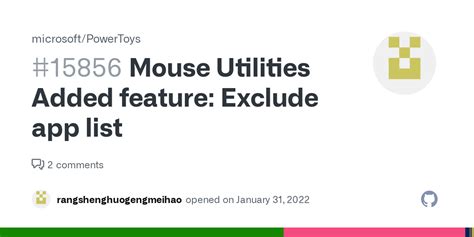 Mouse Utilities Added Feature Exclude App List · Issue 15856