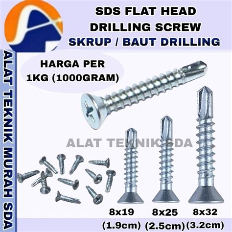 Jual 1000gr1kg Sekrup Skrup Sds Drilling Screw 8x19 8x25 8x32 Inch Sekrup Skrup Sds