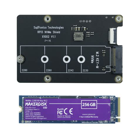 Pcie Hat Base For Raspberry Pi 5 With Makerdisk Nvme Ssd